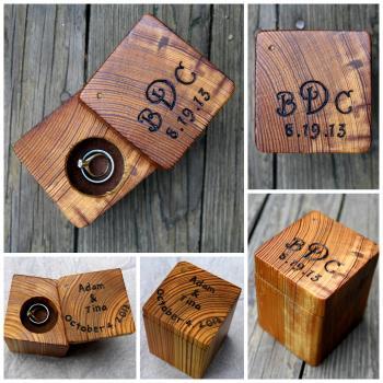 Ring Box Rustic Wood - Personalized Rustic Ring Holder- Personalized ...